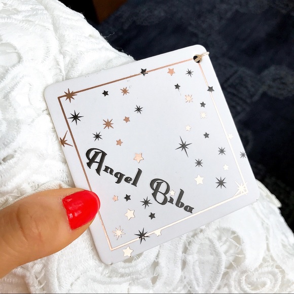 Angel Biba | Dresses | Angel White Ruffle Floral Embroidered Dress ...